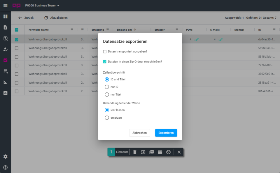 More information on the main and partial form management mydocma AP ...